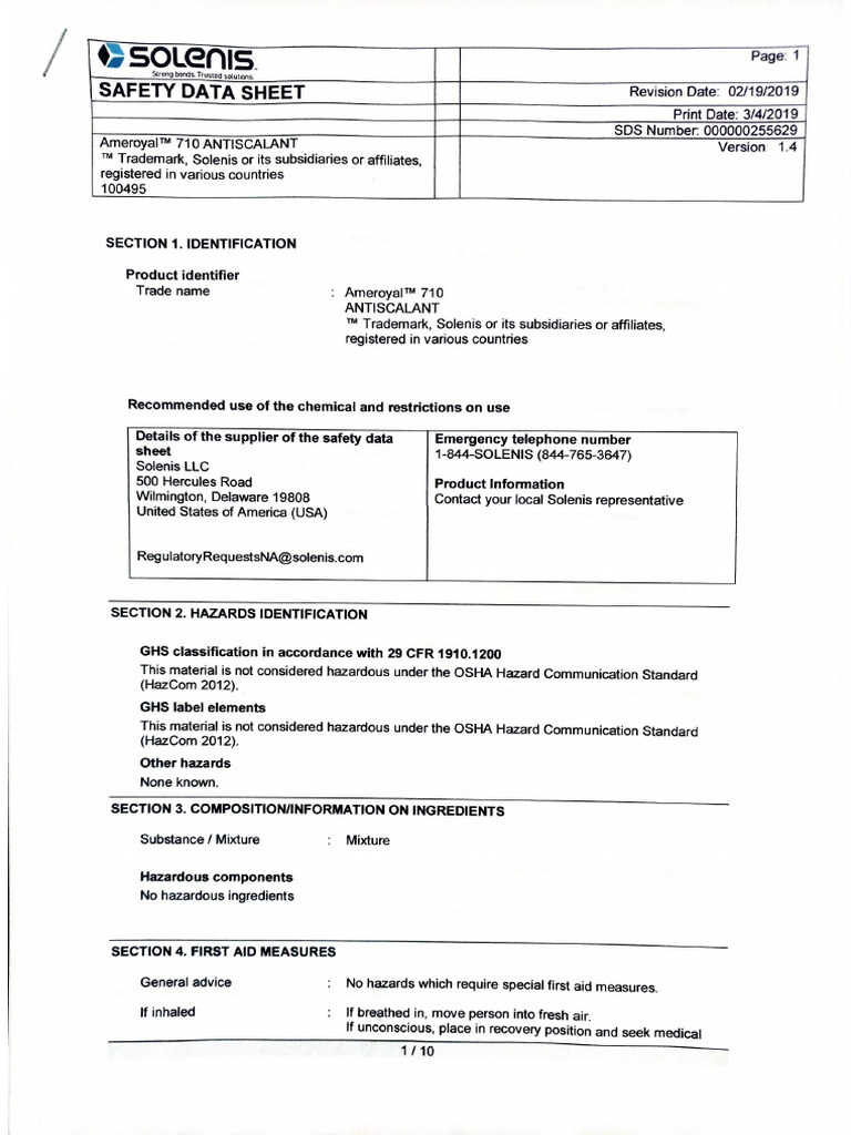 Anti-Scale SDS | PDF
