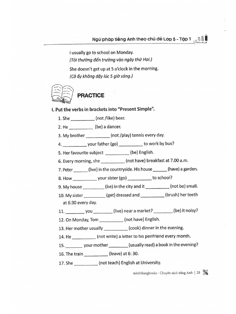 Present Simple Present Continuous Primary Grammar Pdf