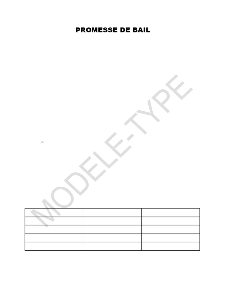 Promesse de Bail | PDF