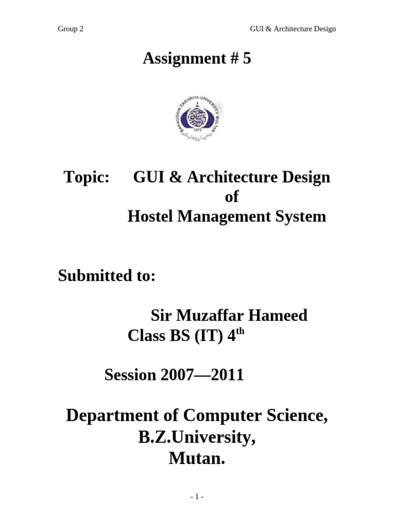 GUI & Architecture Design of by G A 2 | PDF