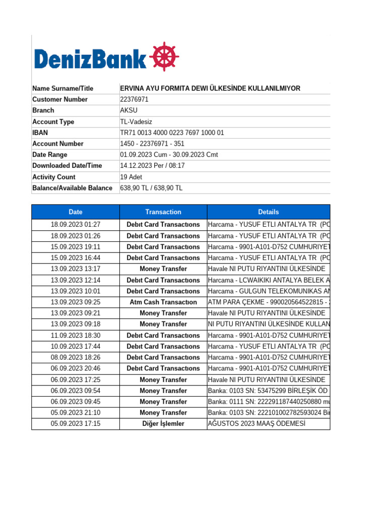 Account Movements | PDF