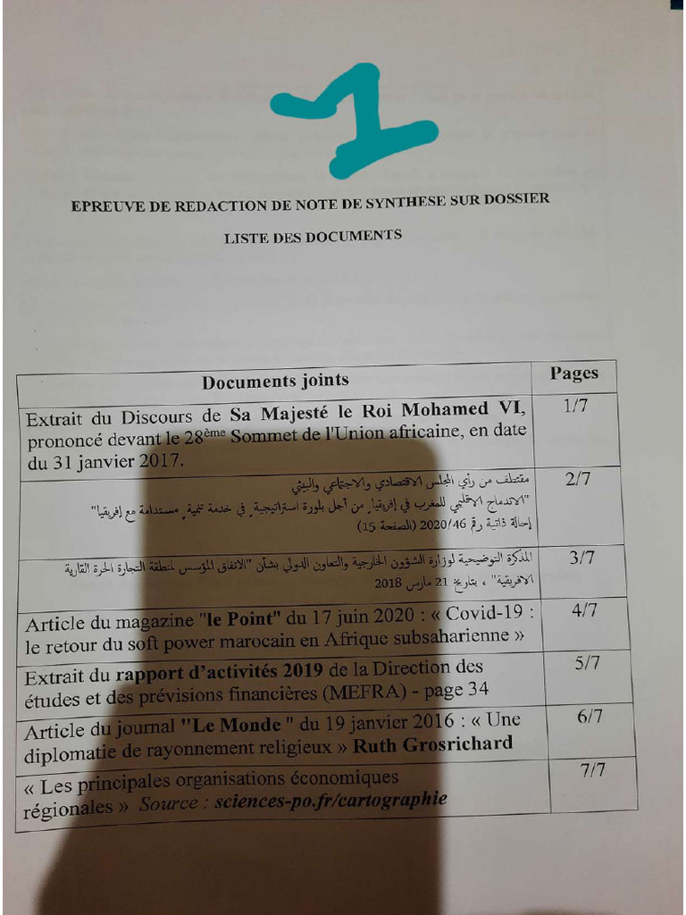 Ensa Concours Note de Synthese + Etude de Cas PDF 2021 | PDF