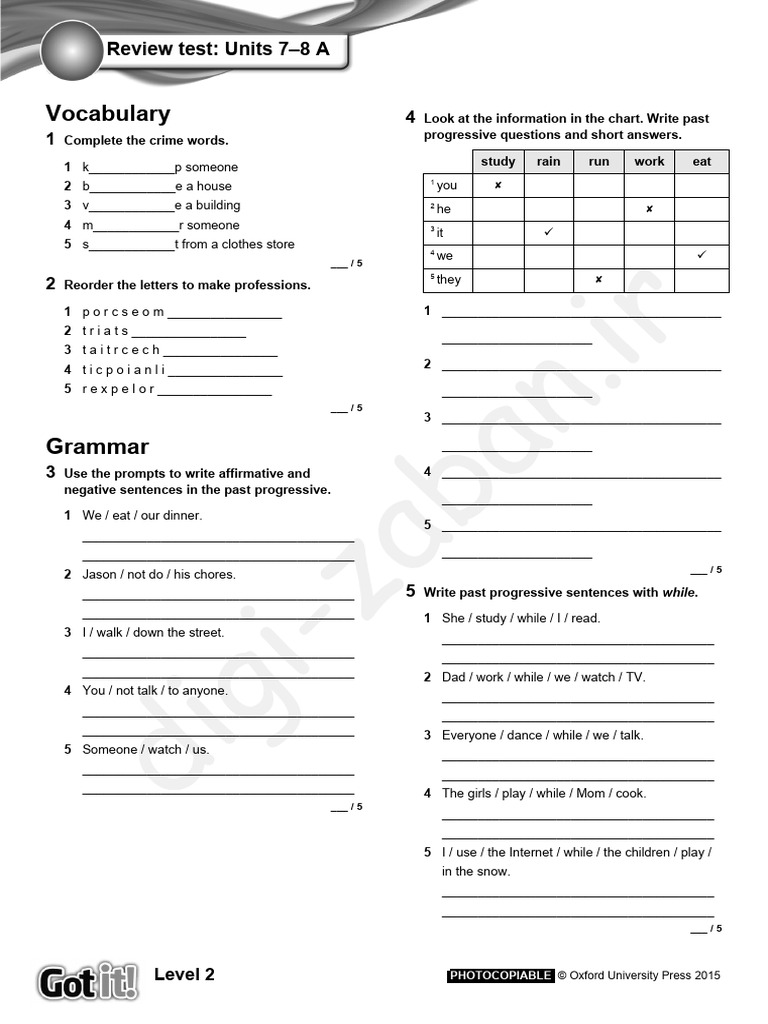 GI2 Final Test Units 7-8 A | PDF