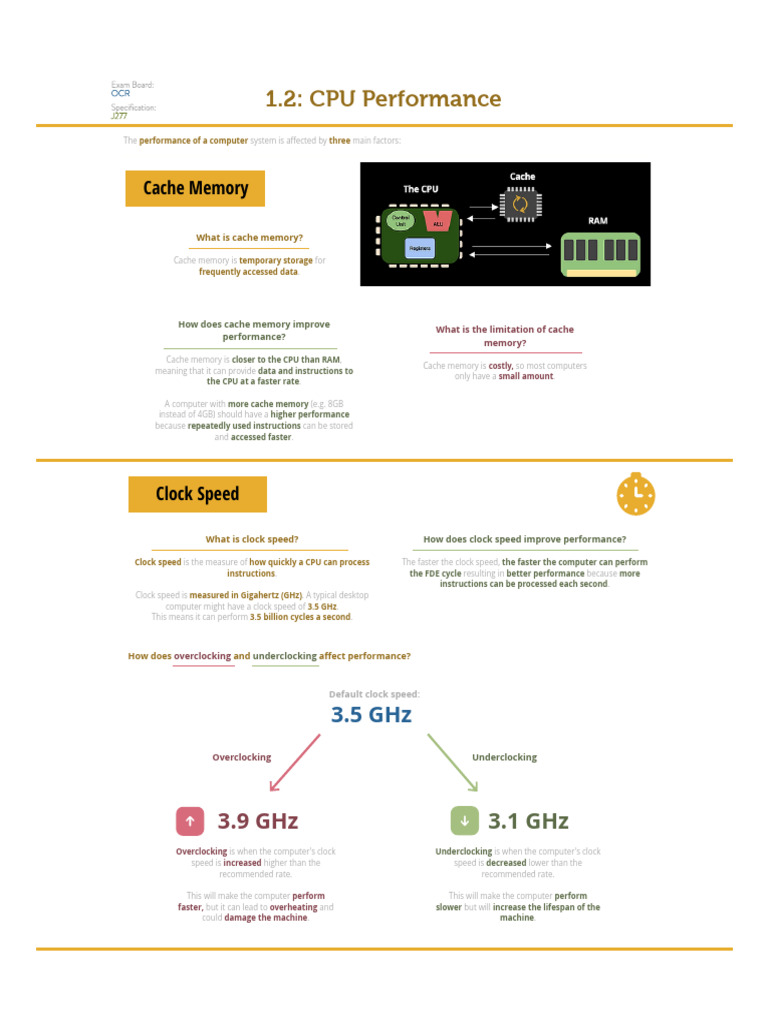 1.2 - CPU Performance - OCR GCSE (J277 Spec) - CSNewbs | PDF