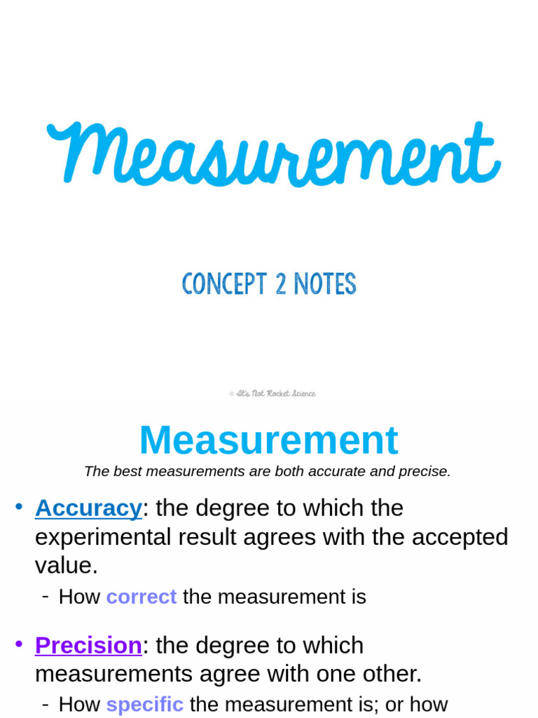 Concept 2 Notes - Measurement | PDF | Fahrenheit | Science & Mathematics