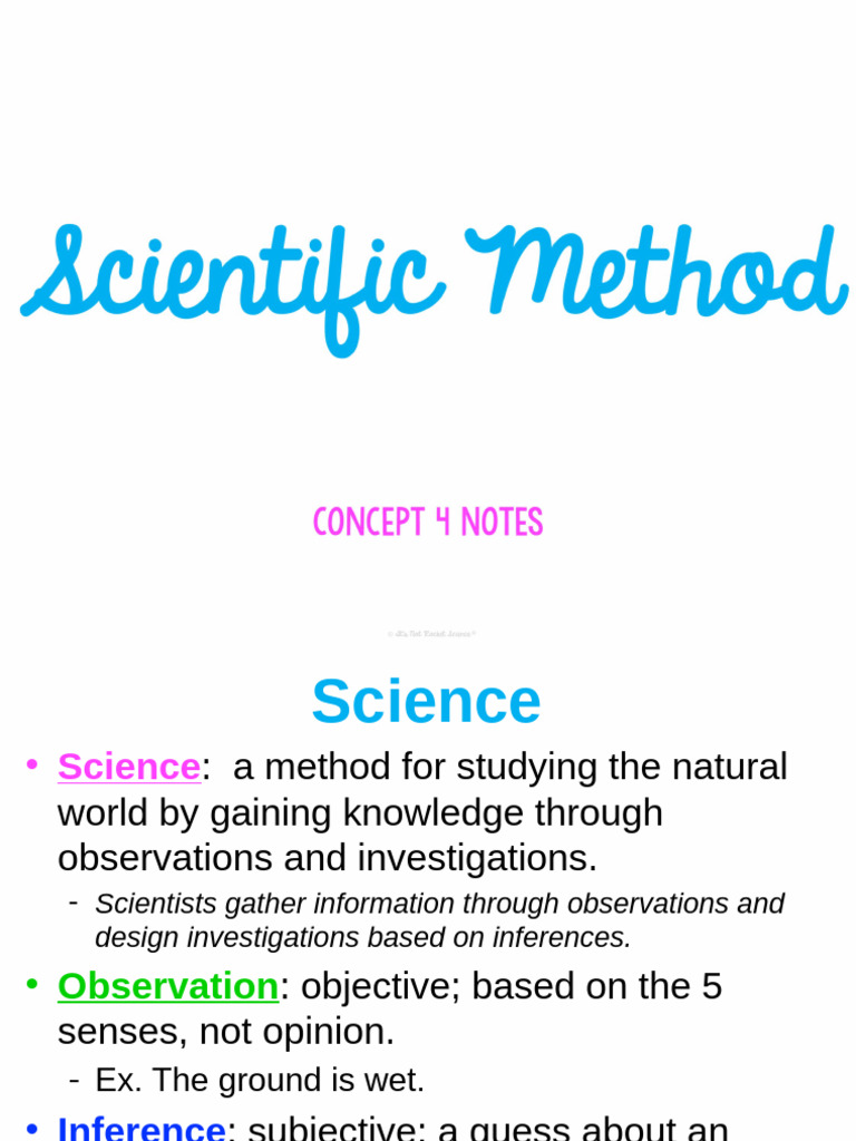 Concept 4 Notes - Scientific Method | PDF | Scientific Method | Experiment