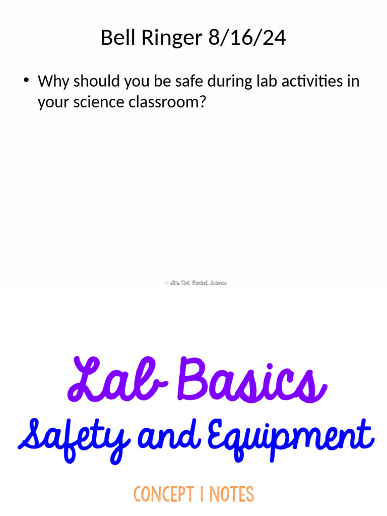 Concept 1 Notes - Safety and Equipment | PDF