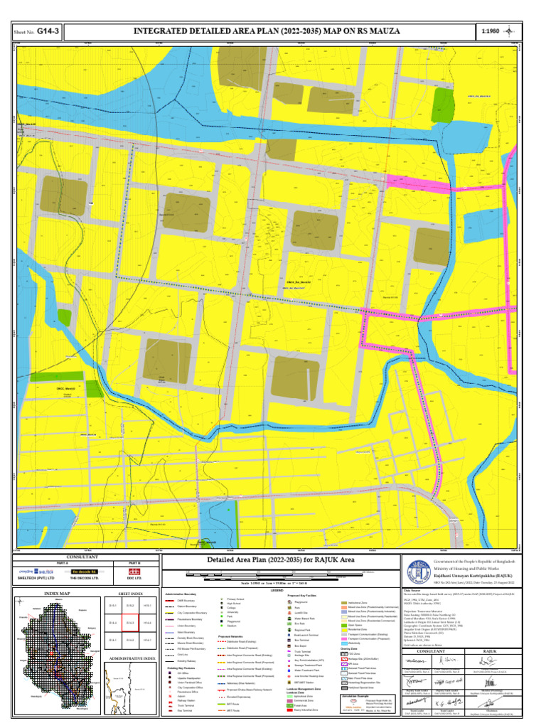 Integrated Detailed Area Plan (2022-2035) Map On Rs Mauza | PDF