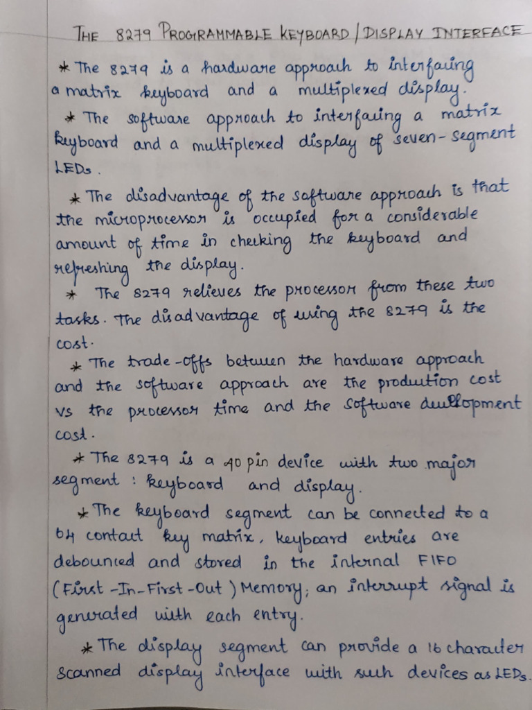 8279 Programmable Keyboard Or Display Interface Pdf