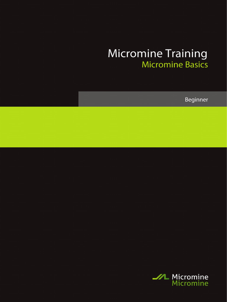 MM 1000 (2018) MM 101 Micromine Basics | PDF