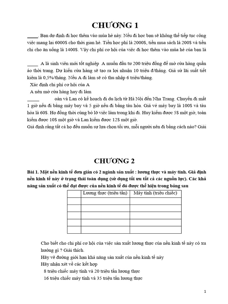 EC102 - Bai Tap Nhap Mon KTH | PDF