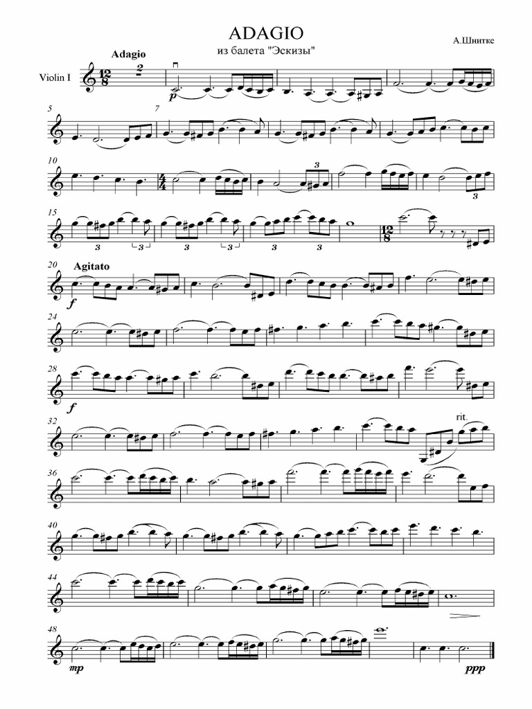 Schnittke Adagio for 3 violins | PDF