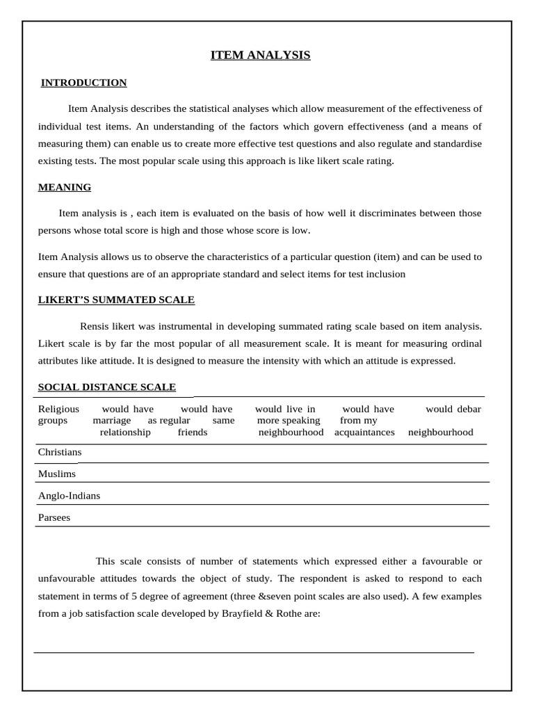 Item Analysis 8 - 1 | PDF