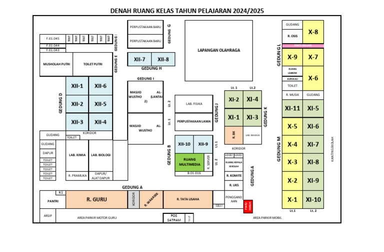 DENAH RUANG KELAS TP. 2024-2025 | PDF