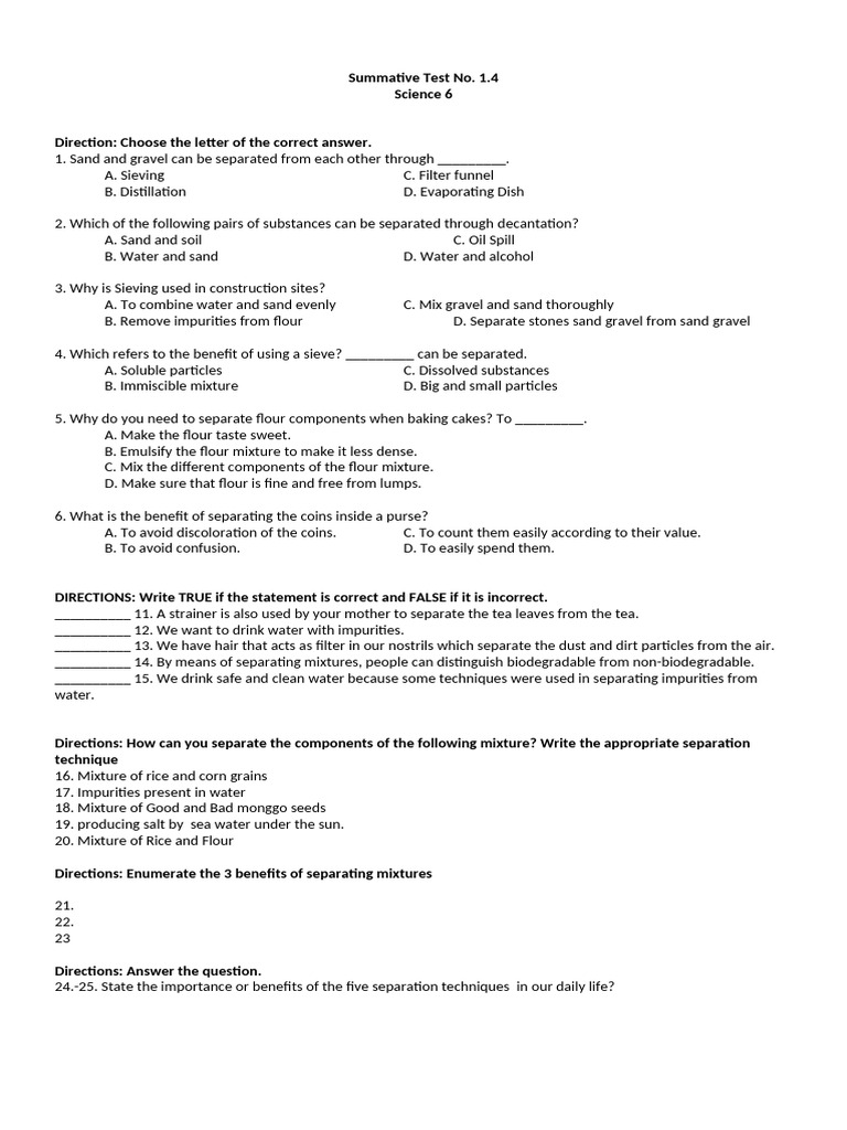Summative Test No.1.4 | PDF