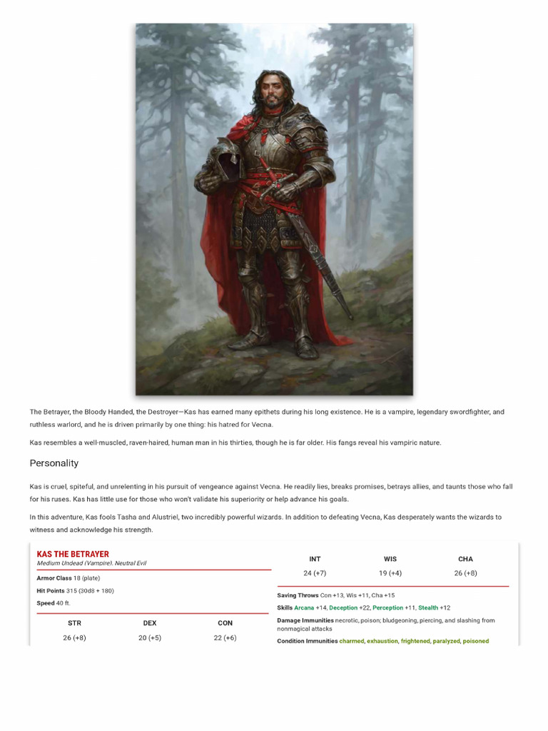 Kas Statblock À Modifier (Death Knight) | PDF