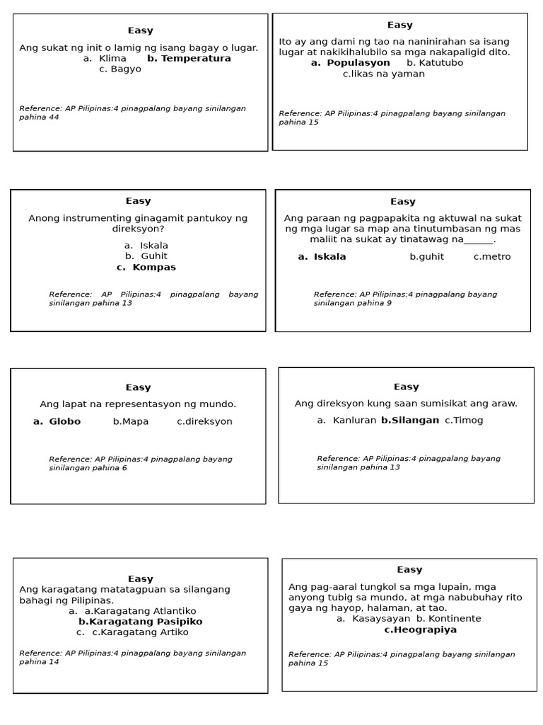 Easy Round Questionaire | PDF