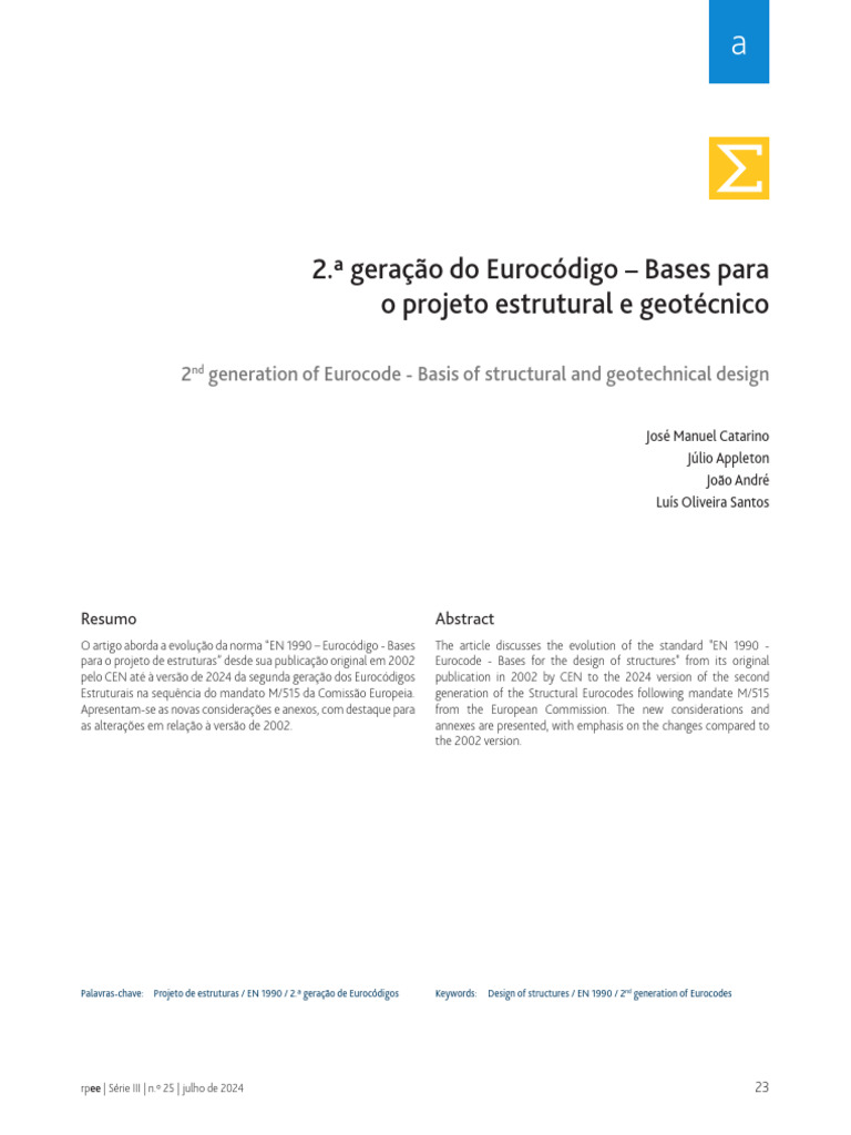Bases para o Projeto Estrutural e Geotecnico | PDF
