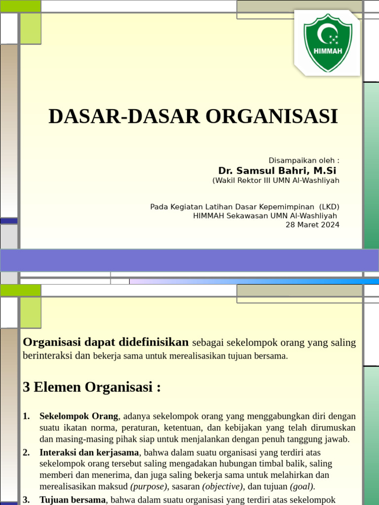 Dasar2 Organisasi | PDF