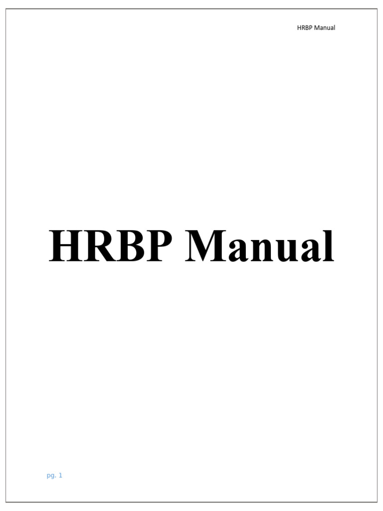 HRBP Manual | PDF