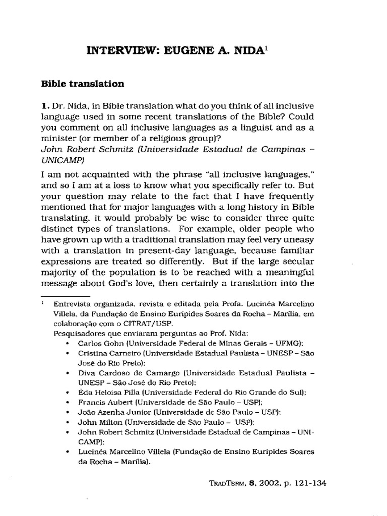 Entrevista Eugene a Nida | PDF
