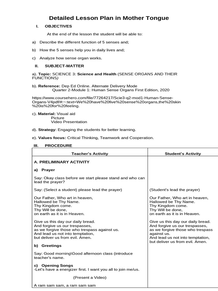 Lesson Plan MTB | PDF