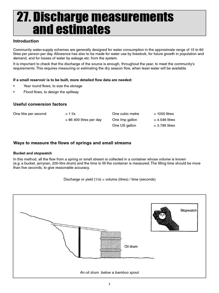 Discharge Measurements and Estimates | PDF