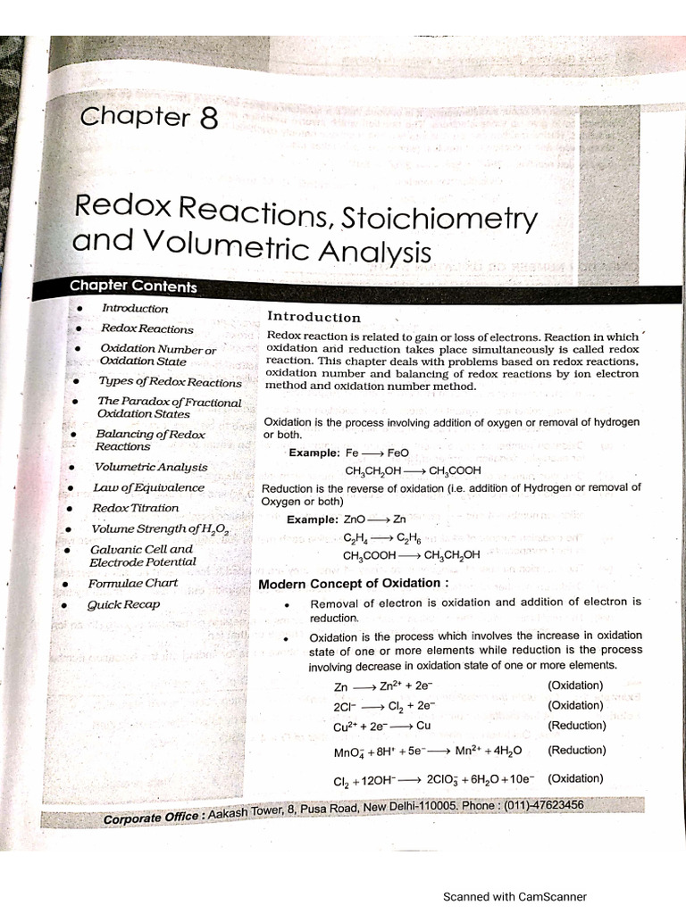 Redox Reactions, Stoichiometry and Redox Reactions | PDF
