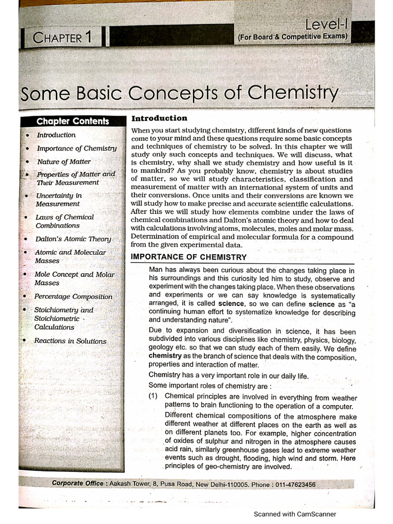 Some Basic Concepts of Chemistry (11th) | PDF