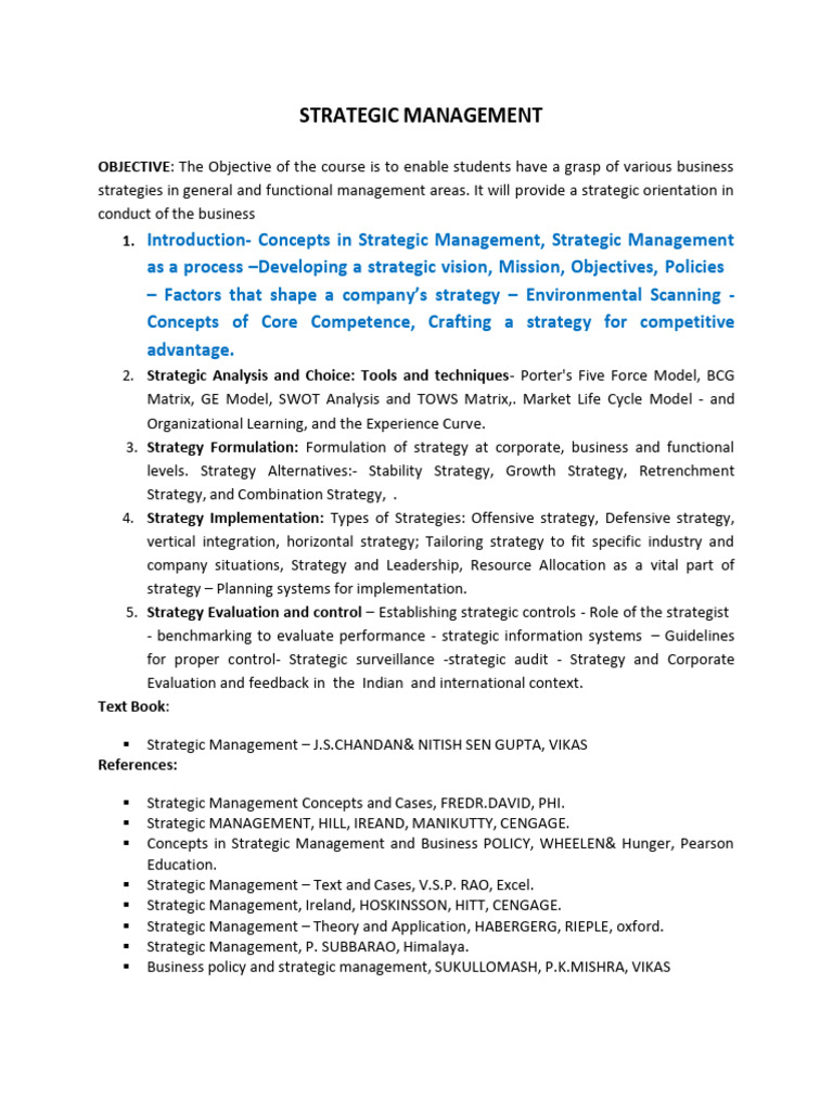 Strategic Management | PDF