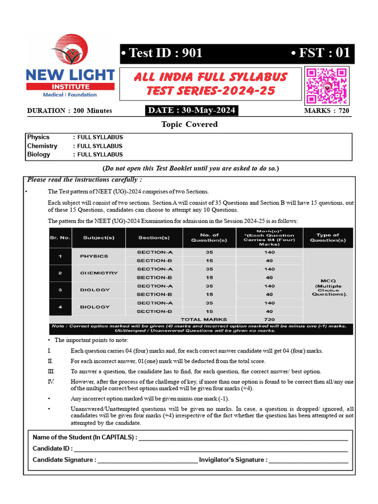 FST-1 (30-May-2024) (EH) Paper | PDF
