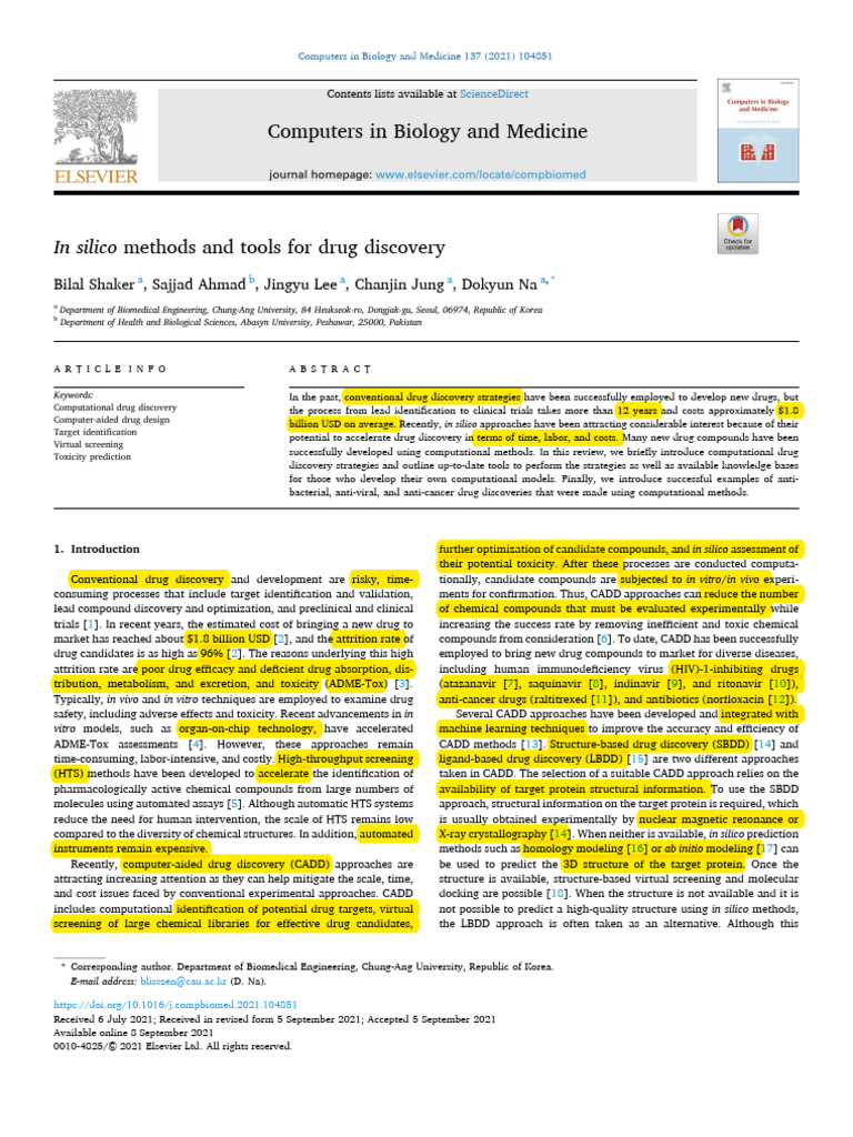 Drug Discovery Paper 1 | PDF