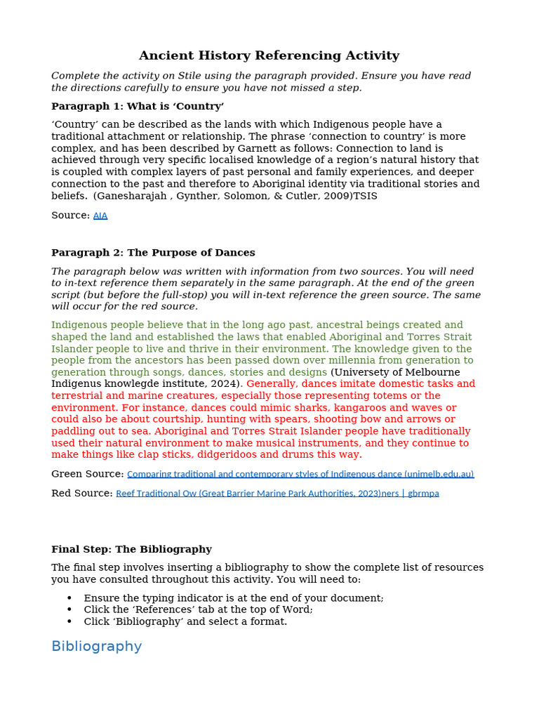 Referencing Activity | PDF