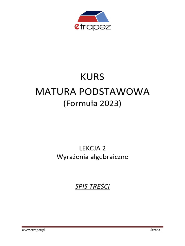 ! SPIS TREŚCI Lekcja 2 | PDF
