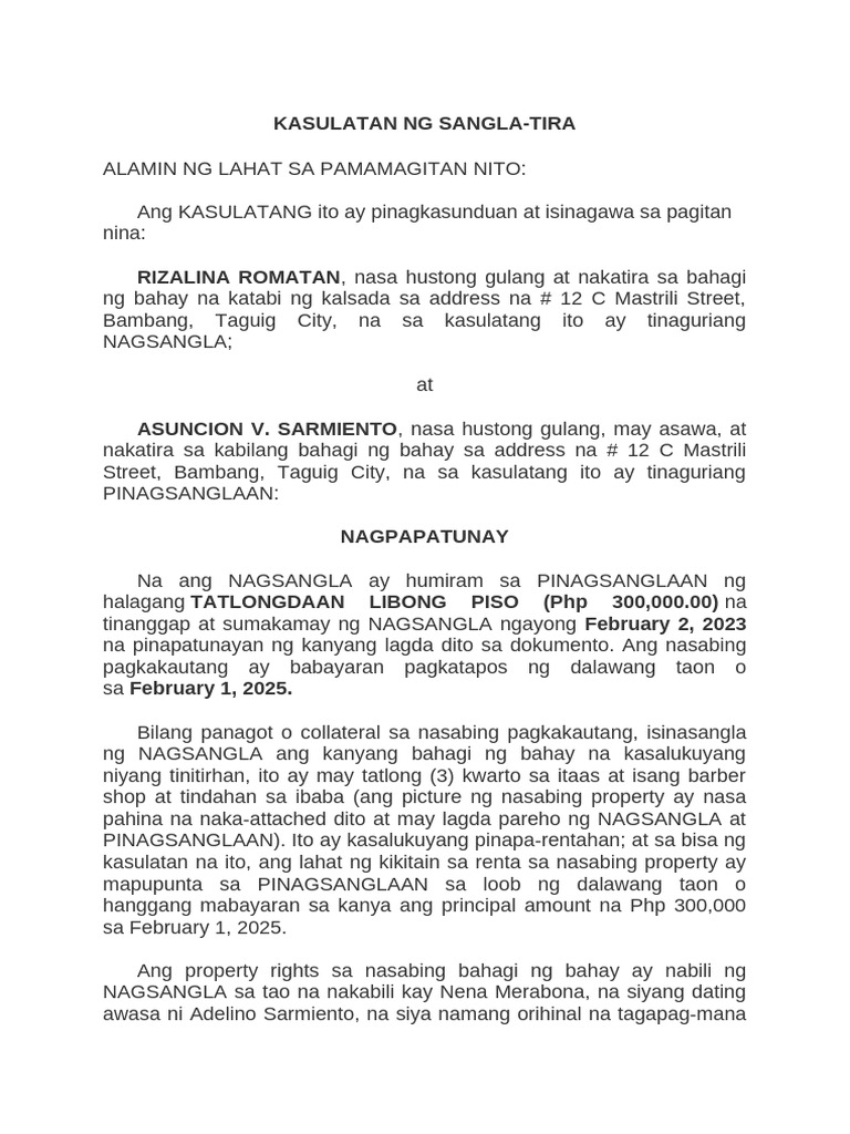 KASULATAN-NG-SANGLA.-Yoyie-at-Riza.-docx (1) | PDF