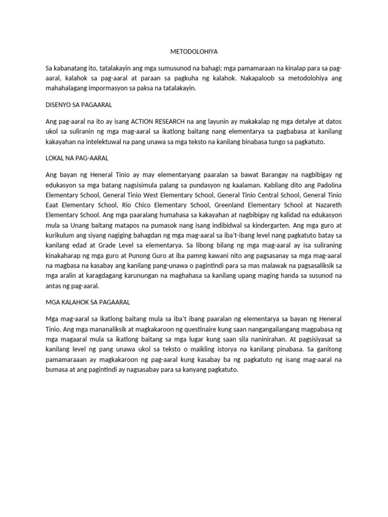 METODOLOHIYA Fildis | PDF