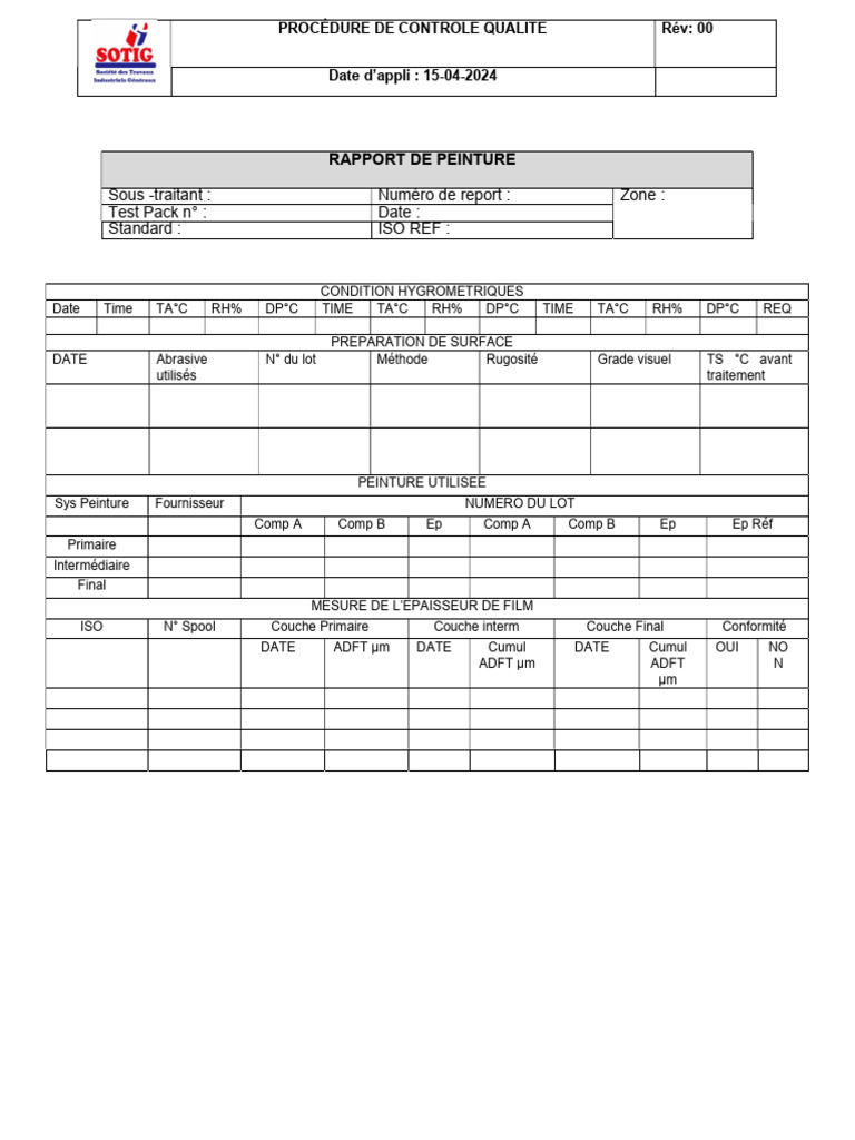 Rapport de Peinture | PDF