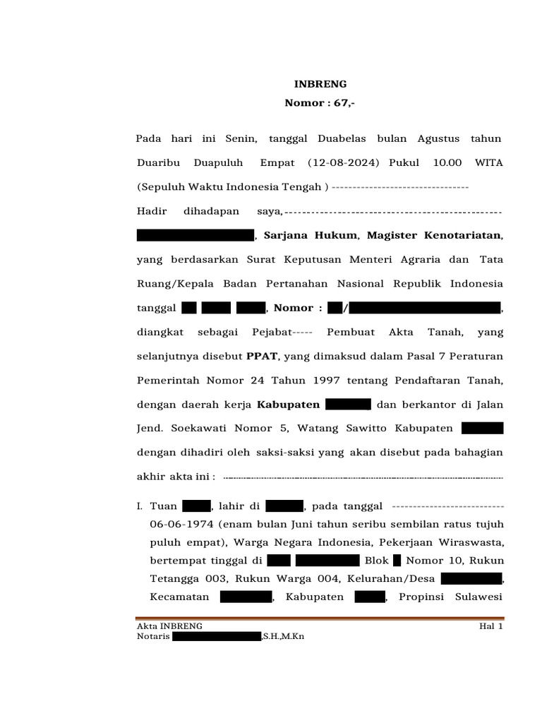 027 Contoh Inbreng | PDF