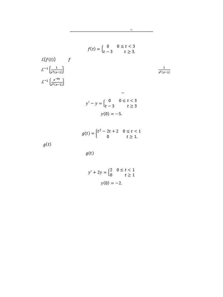 Worksheet On Unit Step Functions 7 - 3 Part 2 | PDF