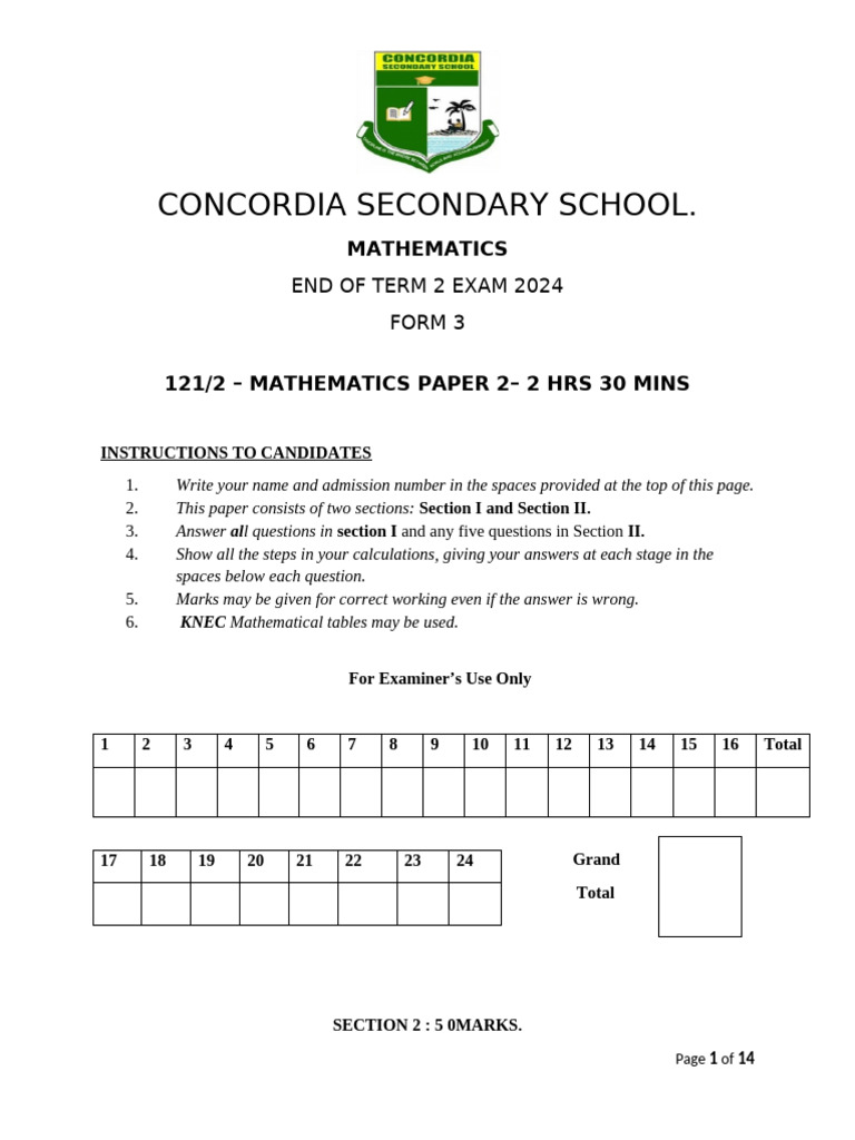 MATHS PP2 QN (1) | PDF