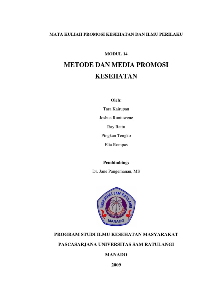 Metode Dan Media Promosi Kesehatan | PDF | Pengembangan Diri | Sains & Matematika