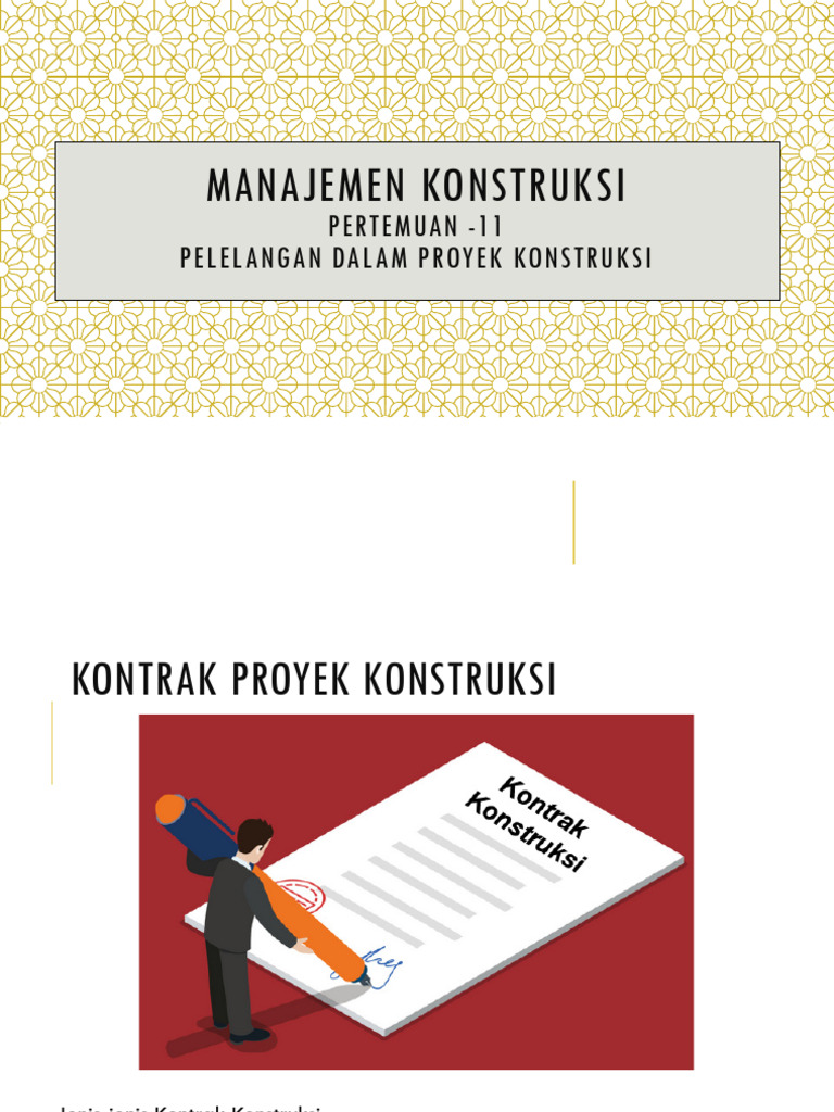 Pertemuan 11 Tender Proyek | PDF