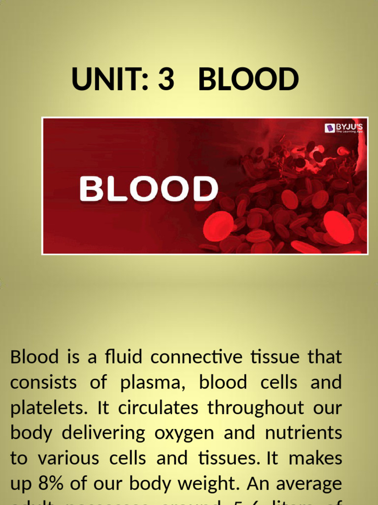 Unit 3 Blood | PDF
