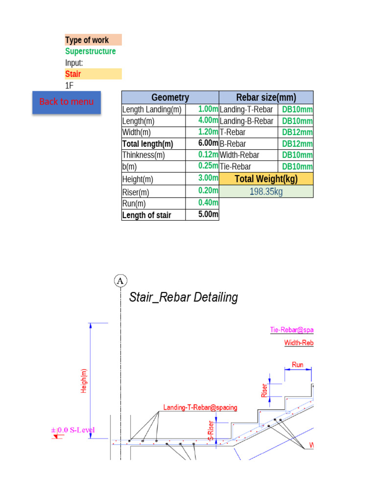 Stair Design Excel Sheet | PDF