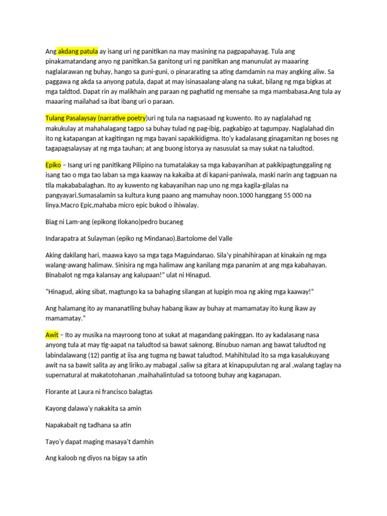 Akdang Patula-WPS Office | PDF