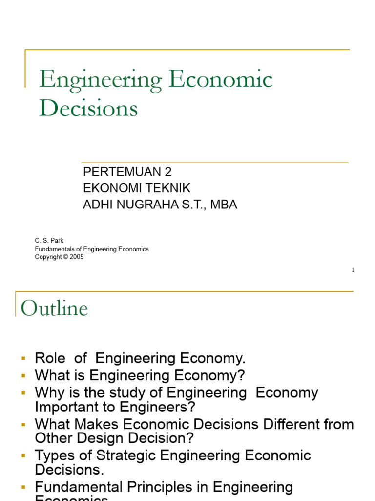 Ekotek Minggu 2 Keputusan Ekonomi Teknik | PDF