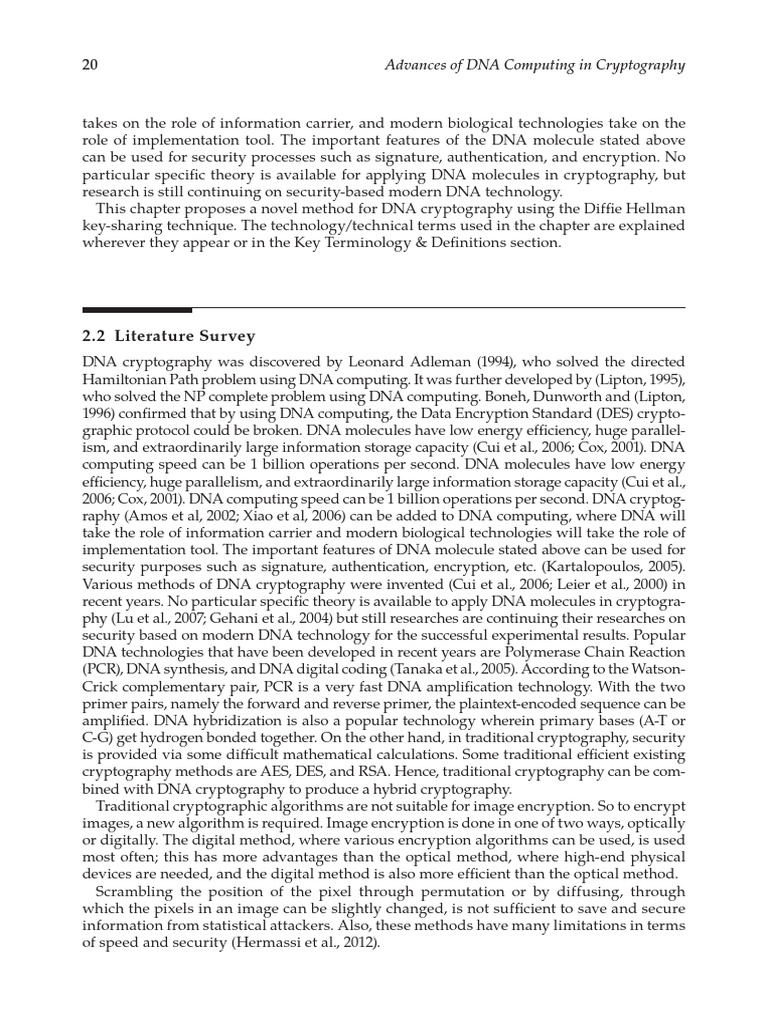 BOOK CHAPTER DNA Cryptography | PDF