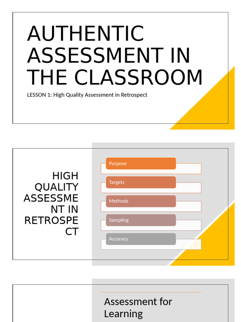 Unit 1 Authentic Assessment in The Classroom | PDF