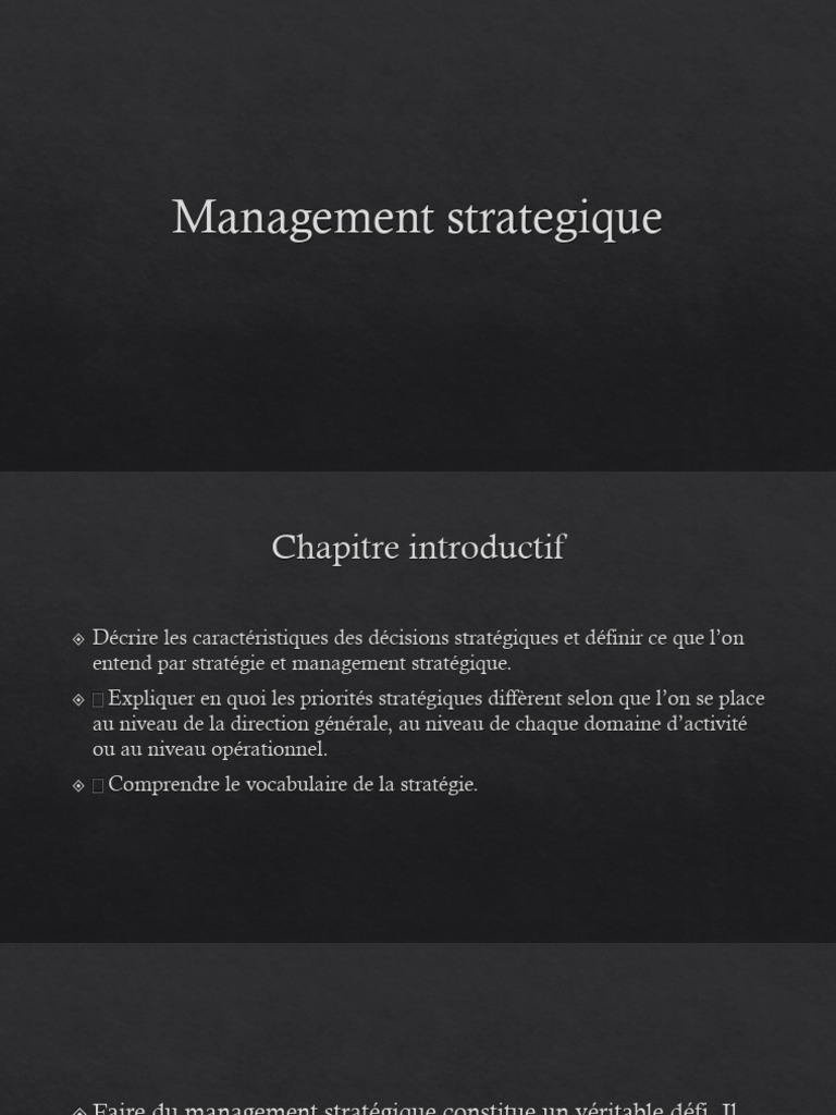 Management Strategique COURS COMPLET_230505_183542 | PDF