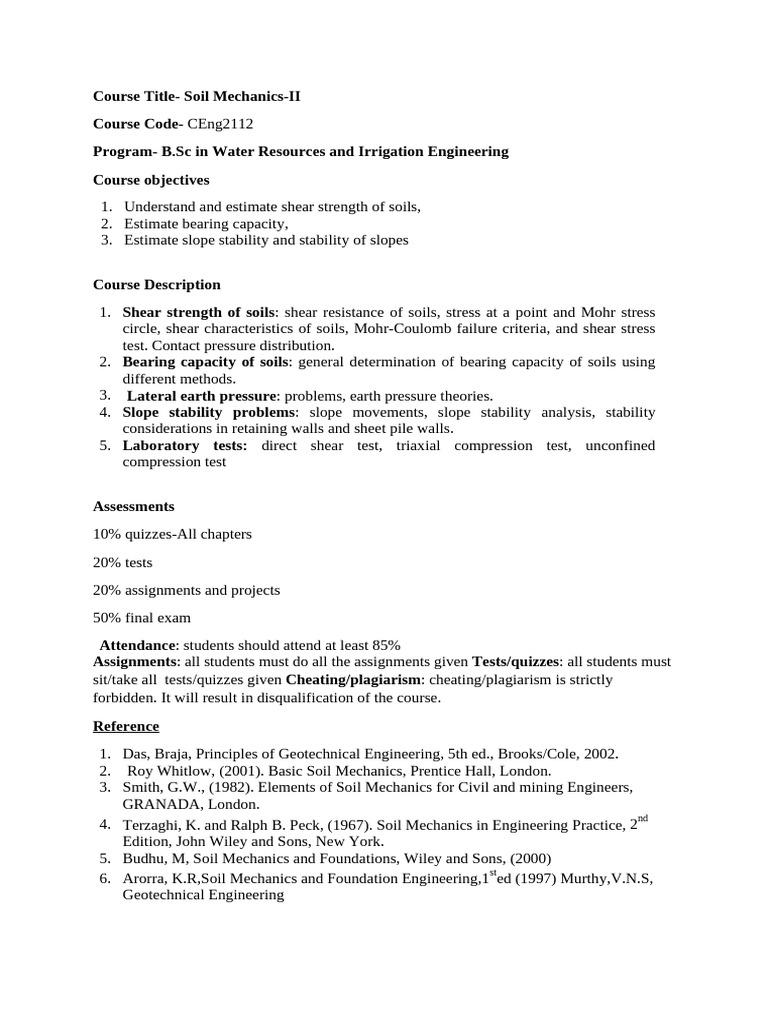 Soil Mechanics-Ii in Wri Dept | PDF